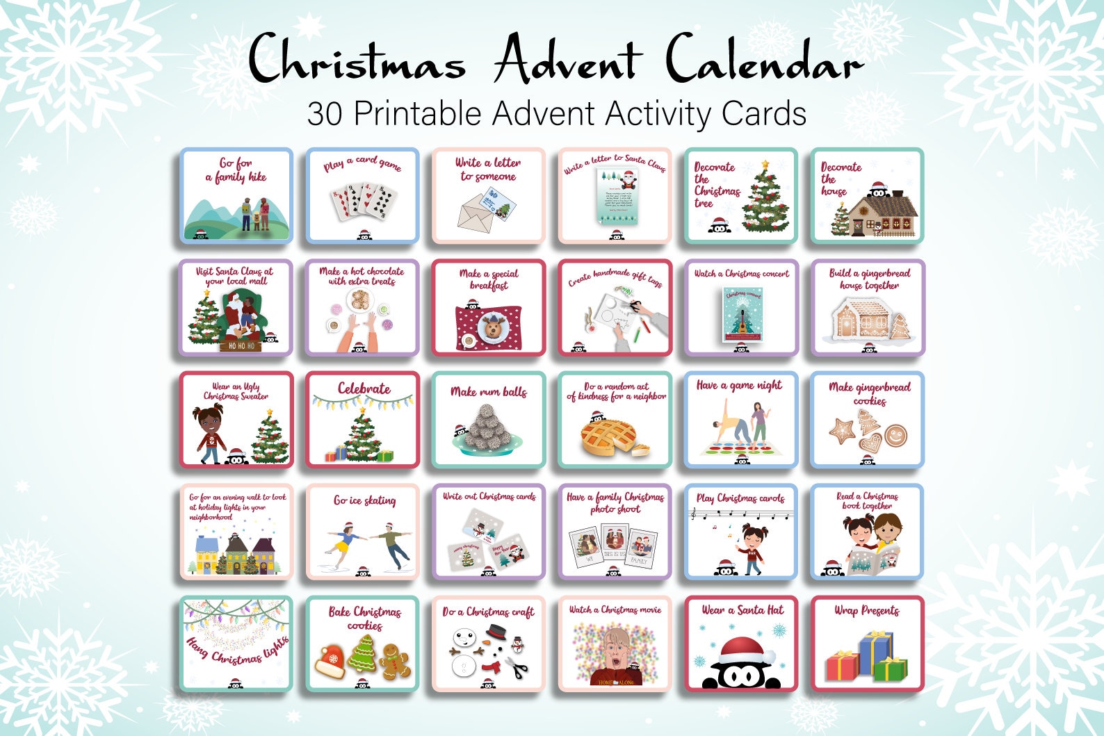 Christmas Advent Activity Cards, Christmas Bucket List, Play Ideas for ...