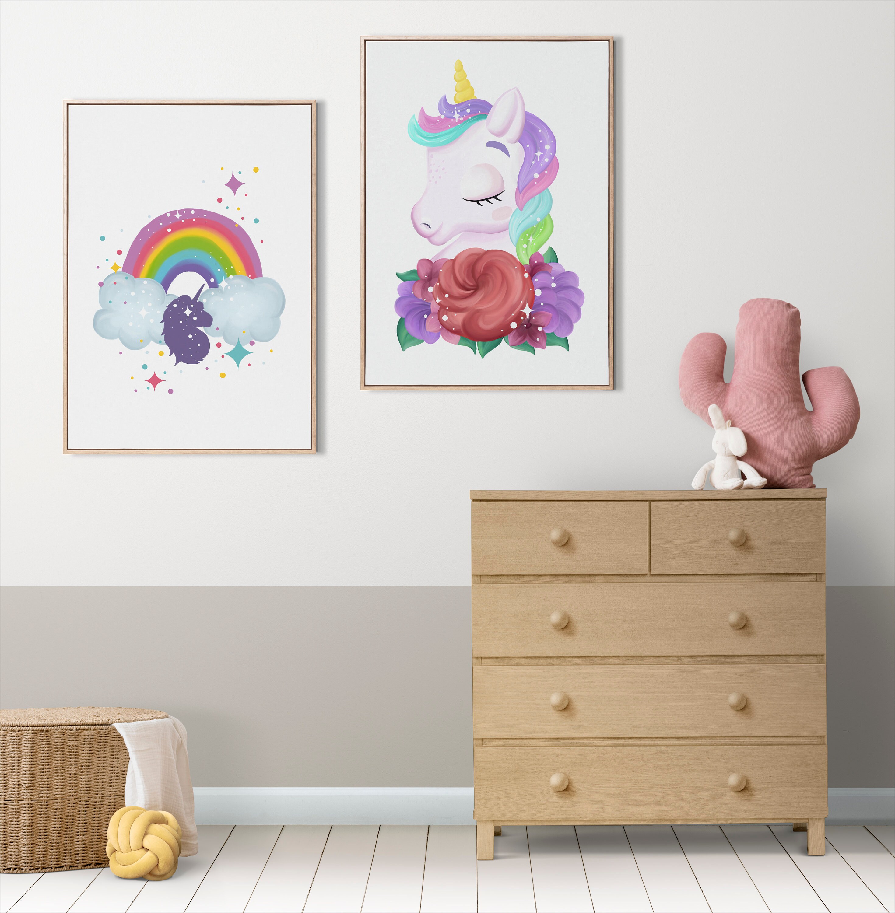 Set of 3 Unicorn Printable, Unicorn Wall Art, Poster, Nursery Art, Art ...
