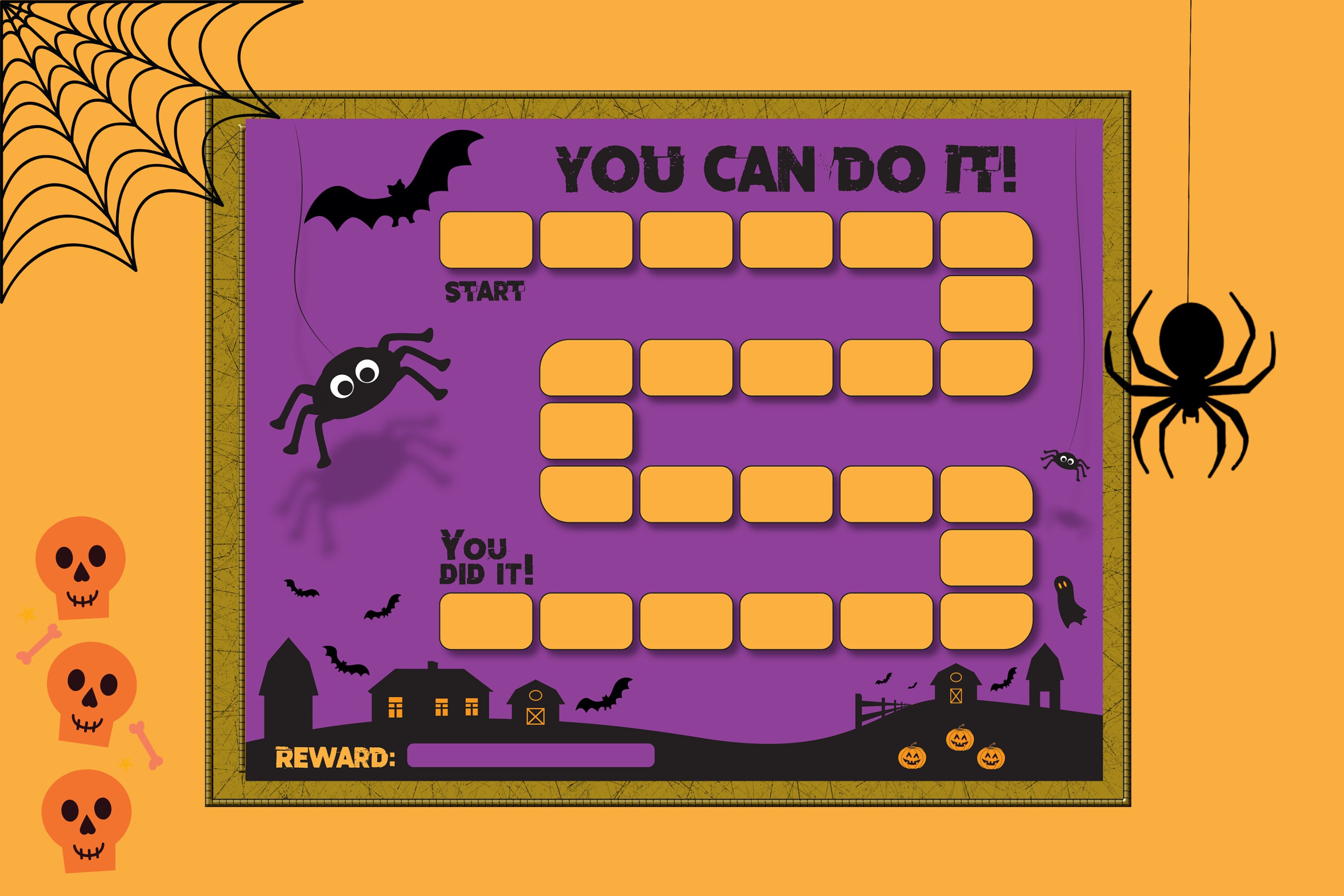 Halloween Reward Chart for Kids Printable - Daily Chore Chart - Fun ...