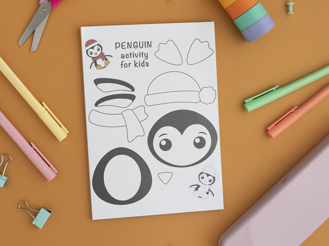 Penguin Printable Craft, Indoor Preschool Activity, Kids Cut and Glue ...
