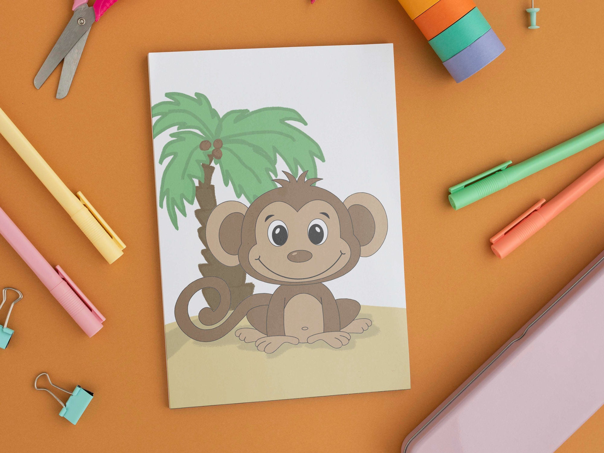 Monkey Printable Craft, Indoor Preschool Activity, Kids Cut and Glue ...