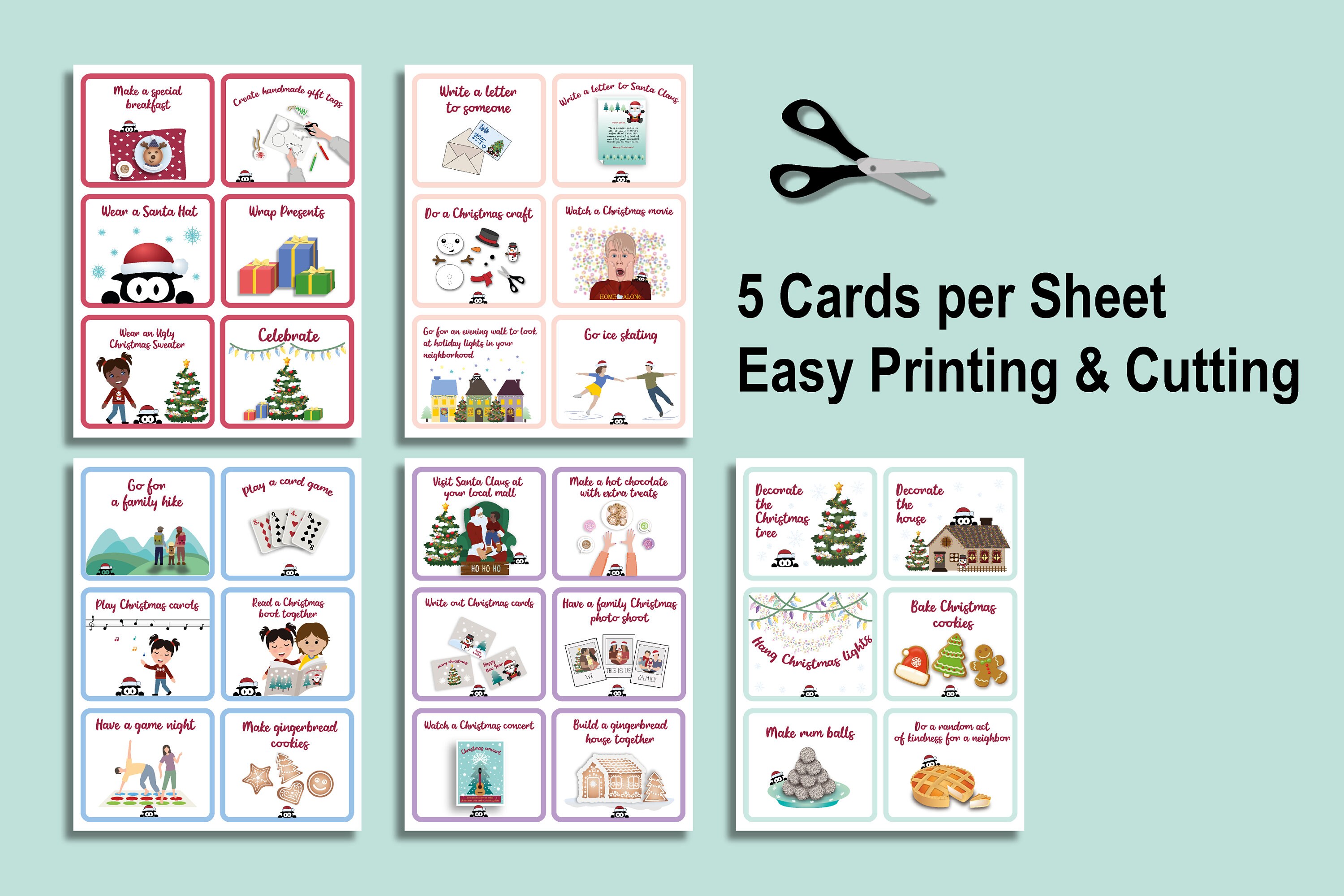 Christmas Advent Activity Cards, Christmas Bucket List, Play Ideas for ...