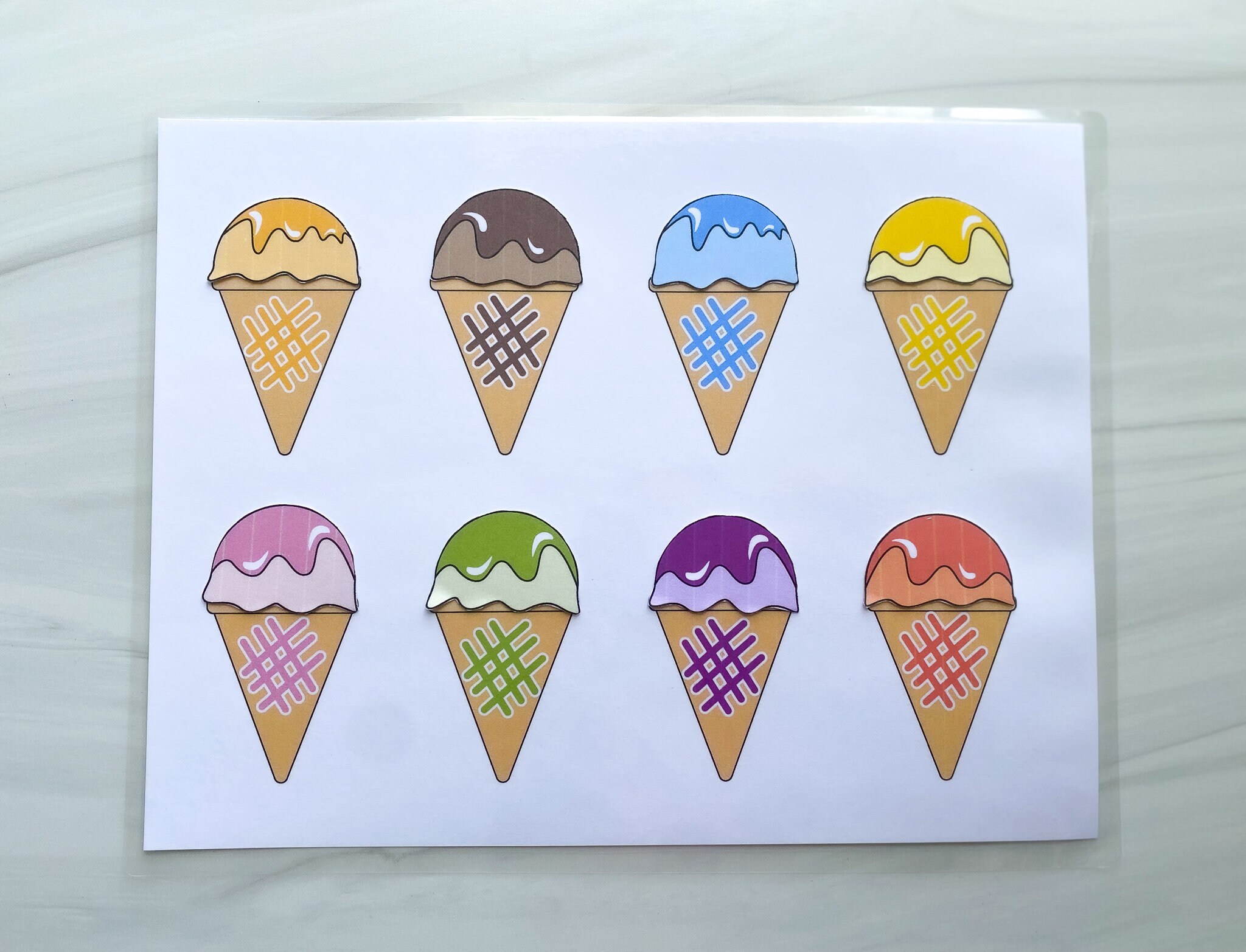 Ice Cream Color Matching Game, Color Activity, Educational Activity ...