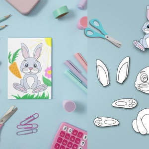 Easter Bunny Printable Craft, Preschool Activity, Kids Cut and Glue ...