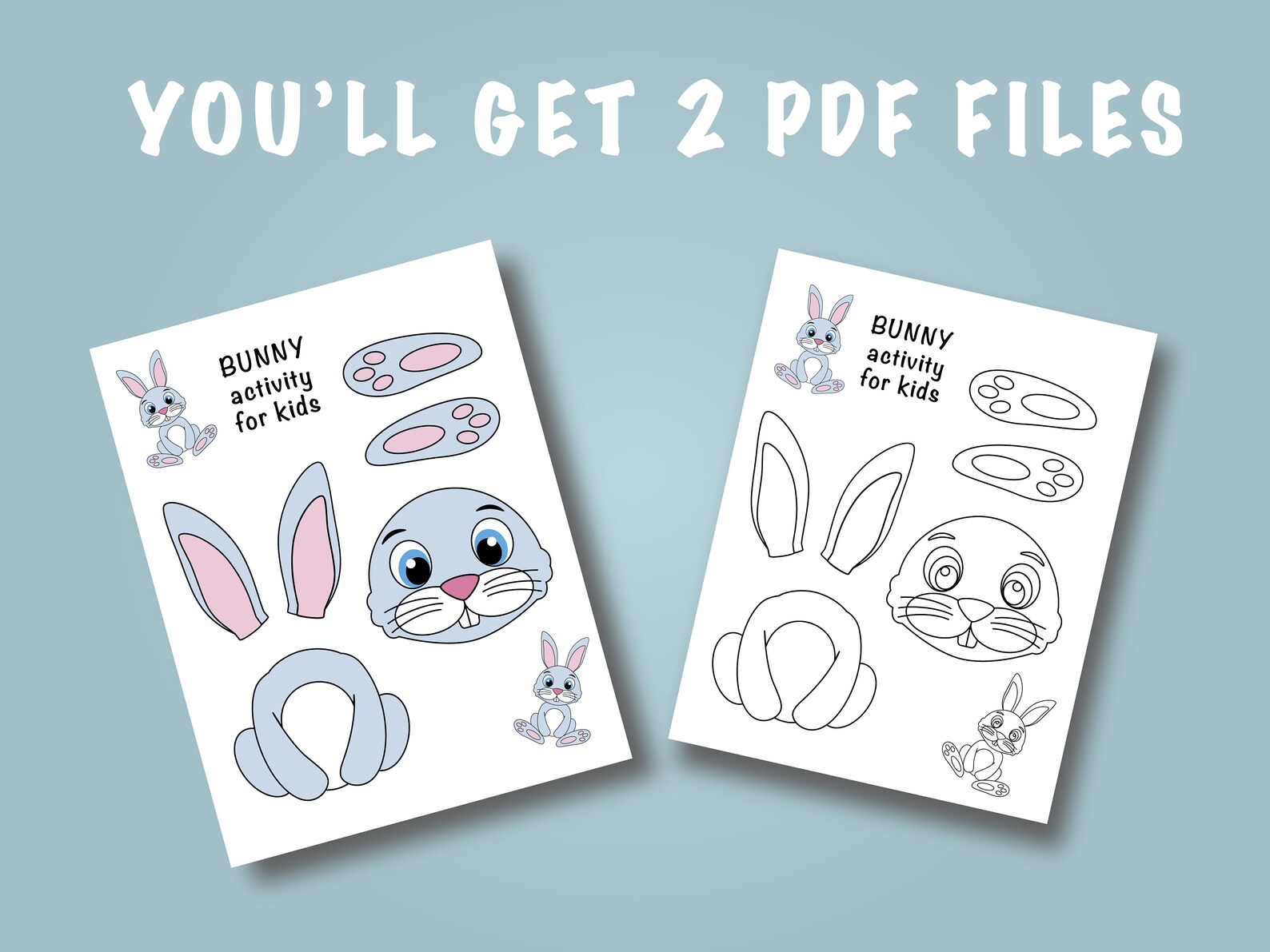 Easter Bunny Printable Craft, Preschool Activity, Kids Cut and Glue ...