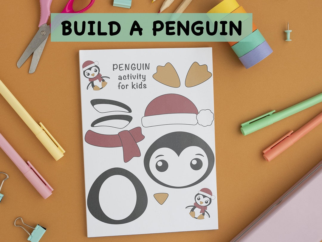 Penguin Printable Craft, Indoor Preschool Activity, Kids Cut and Glue ...