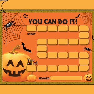 Halloween Reward Chart for Kids Printable - Daily Chore Chart - Fun ...