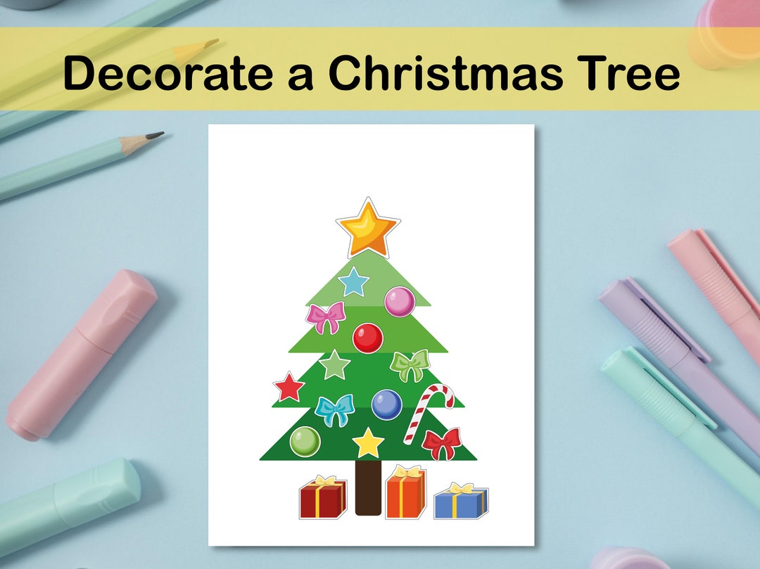 Christmas Tree Printable Craft, Christmas Activity, Kids Cut and Glue ...