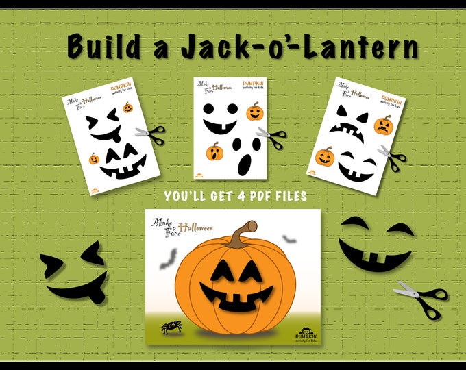 Build a Jack-o-lantern Face Dice Game Printable, Learning Shapes ...