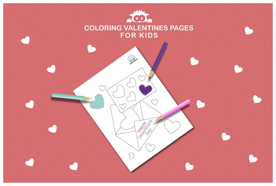 20 Valentine's Day Coloring Pages for Kids - Adorable Digital Download ...
