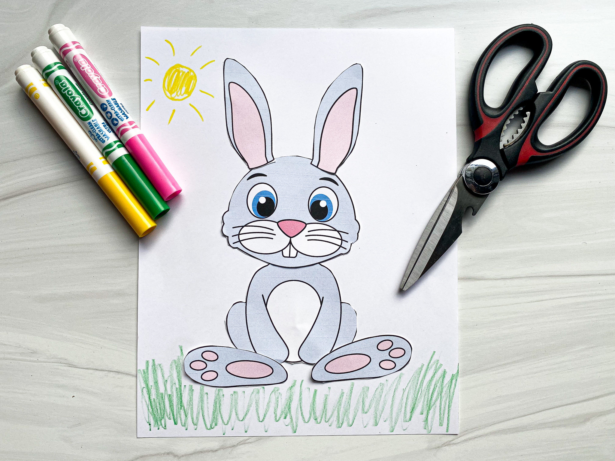 Easter Bunny Printable Craft, Preschool Activity, Kids Cut and Glue ...