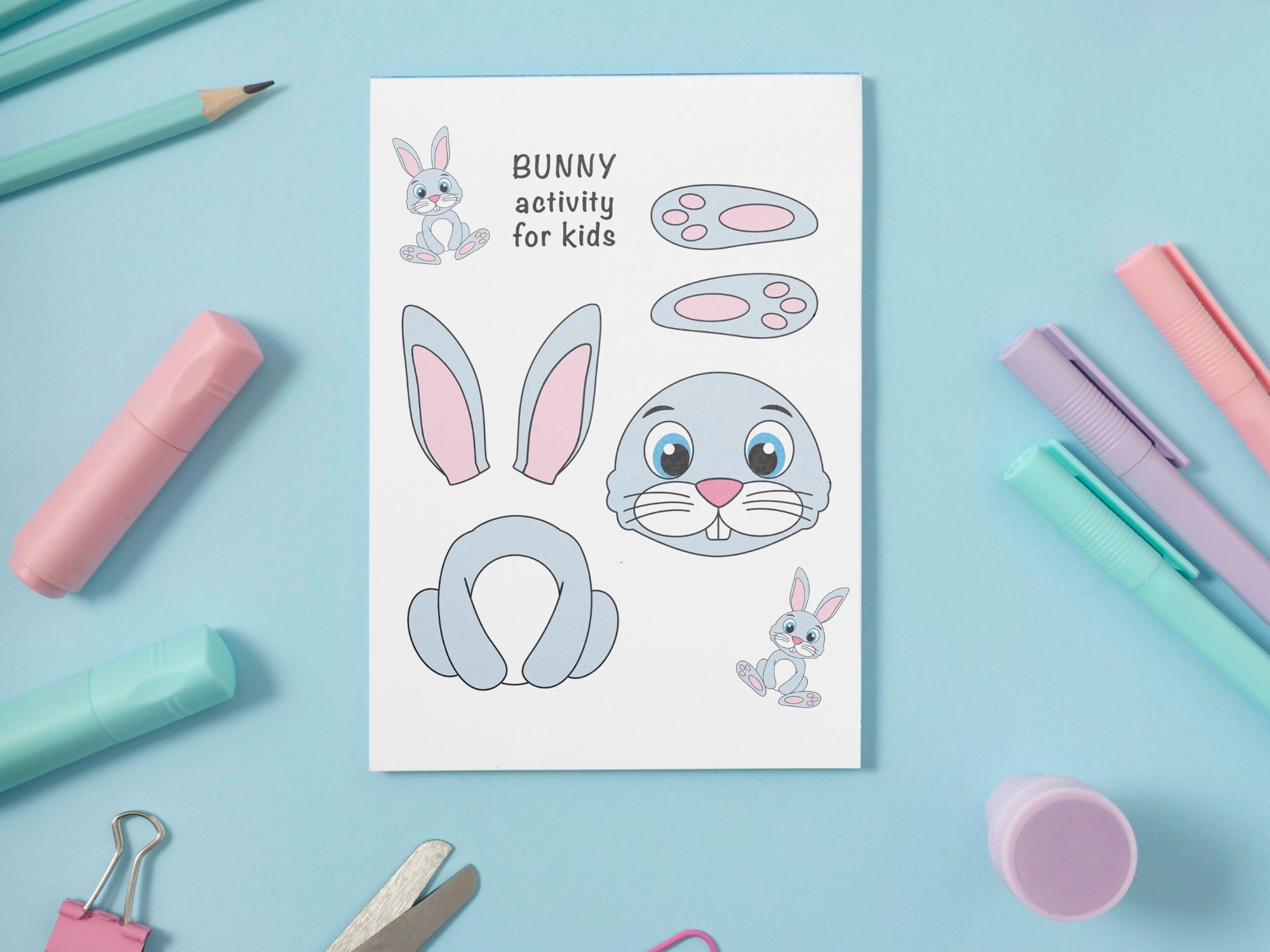 Easter Bunny Printable Craft, Preschool Activity, Kids Cut and Glue ...