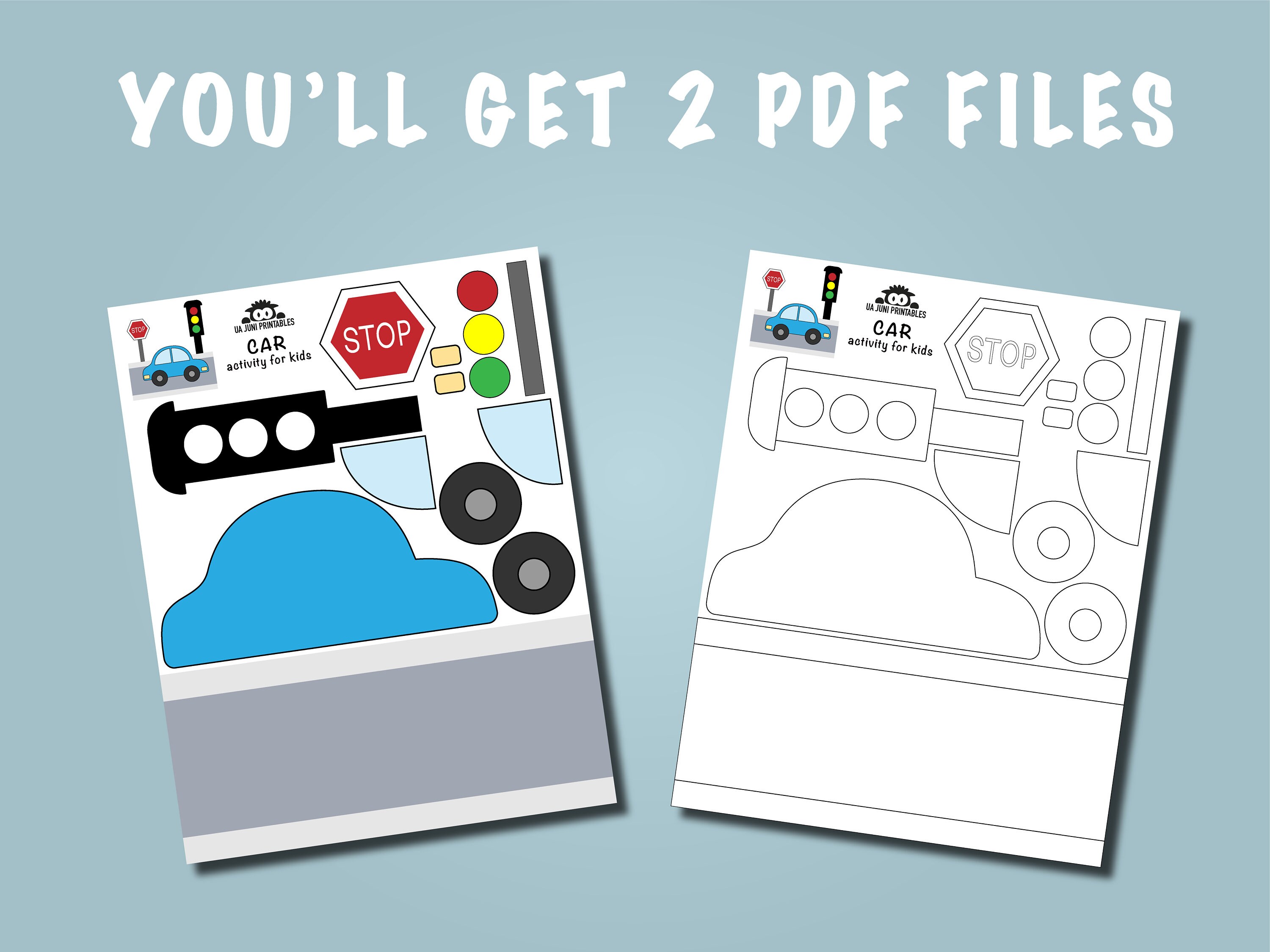 Build a Car Printable Craft, Indoor Preschool Activity, Kids Cut and ...