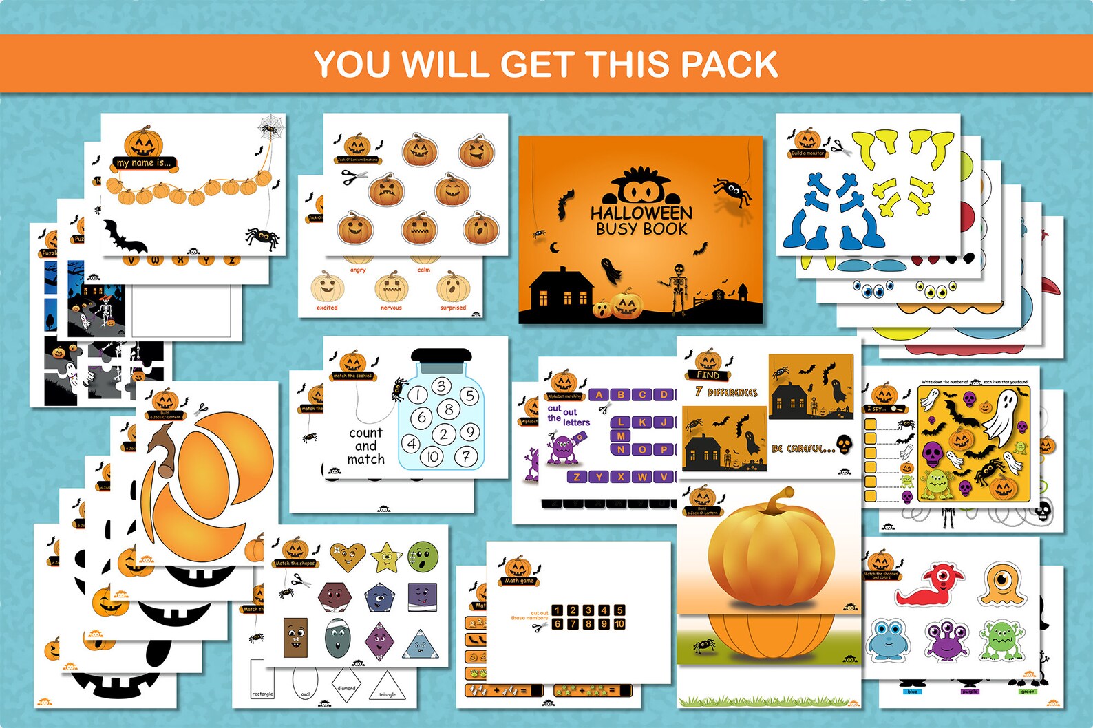 Halloween Busy Book for Toddlers and Preschoolers, Halloween Activities ...