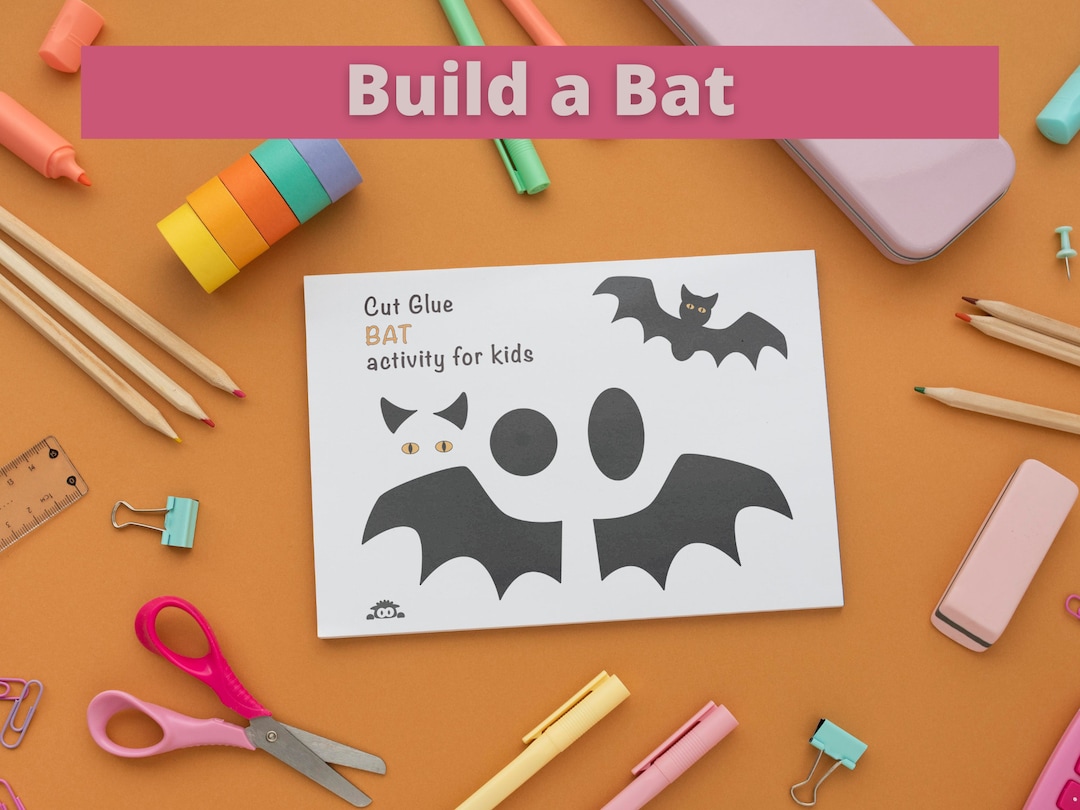 Halloween Activity - Build a Bat, Halloween Printable Craft, Indoor ...