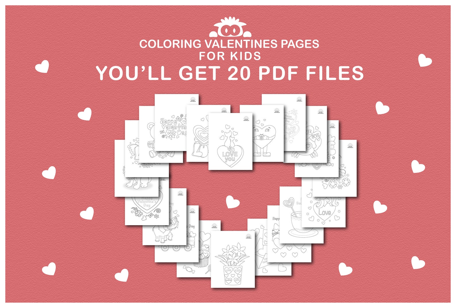 20 Valentine's Day Coloring Pages for Kids - Adorable Digital Download ...