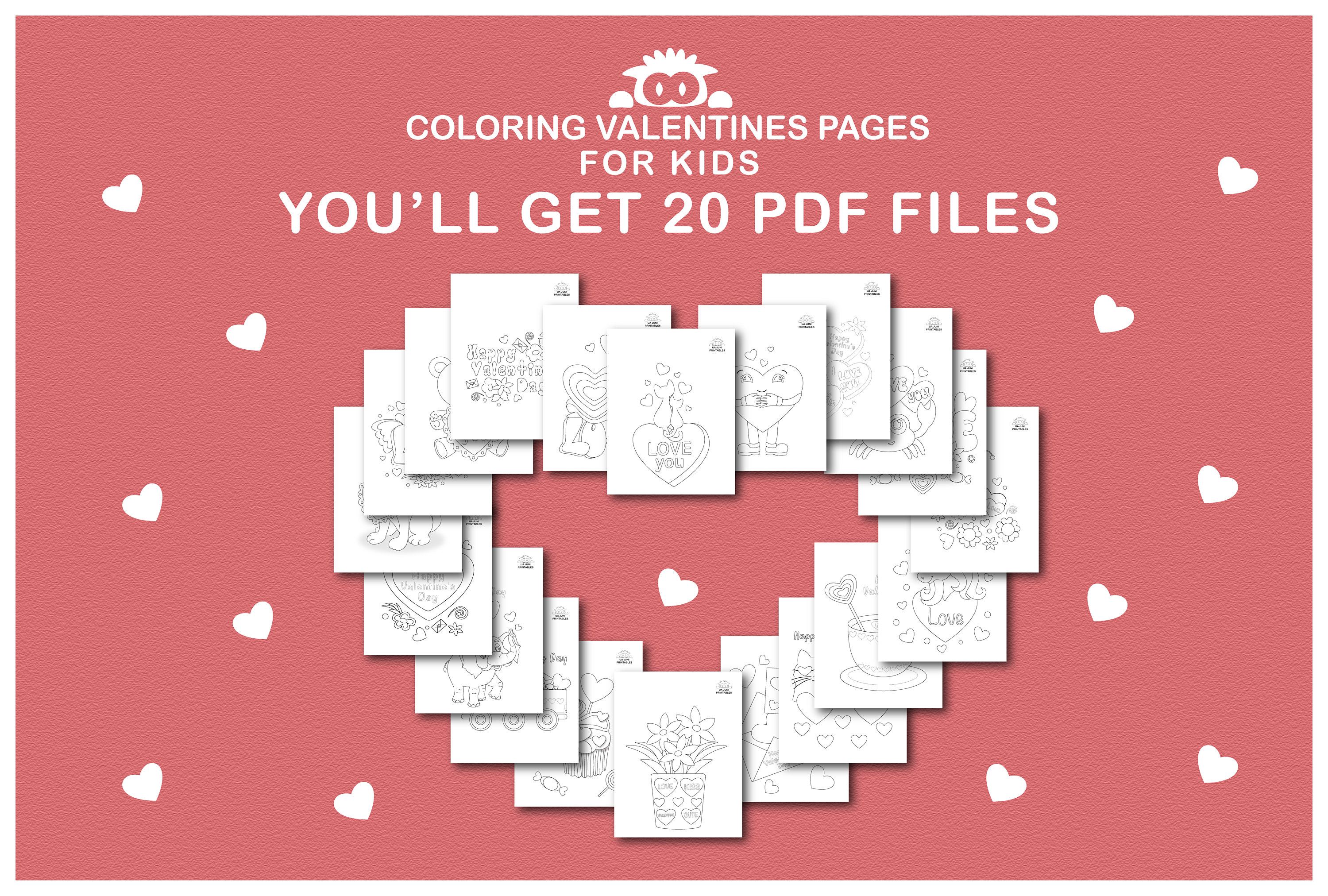 20 Valentine's Day Coloring Pages for Kids - Adorable Digital Download ...