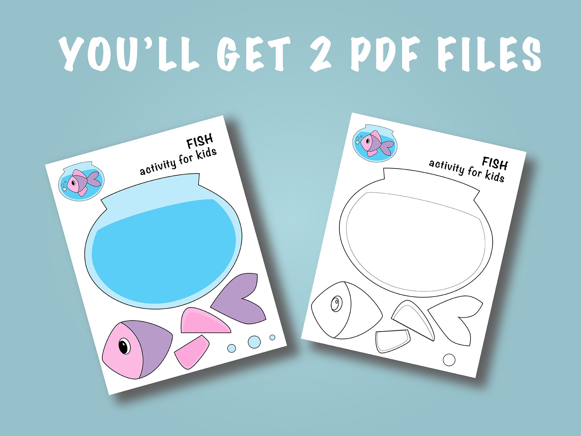 Fish Printable Craft, Indoor Preschool Activity, Kids Cut and Glue ...