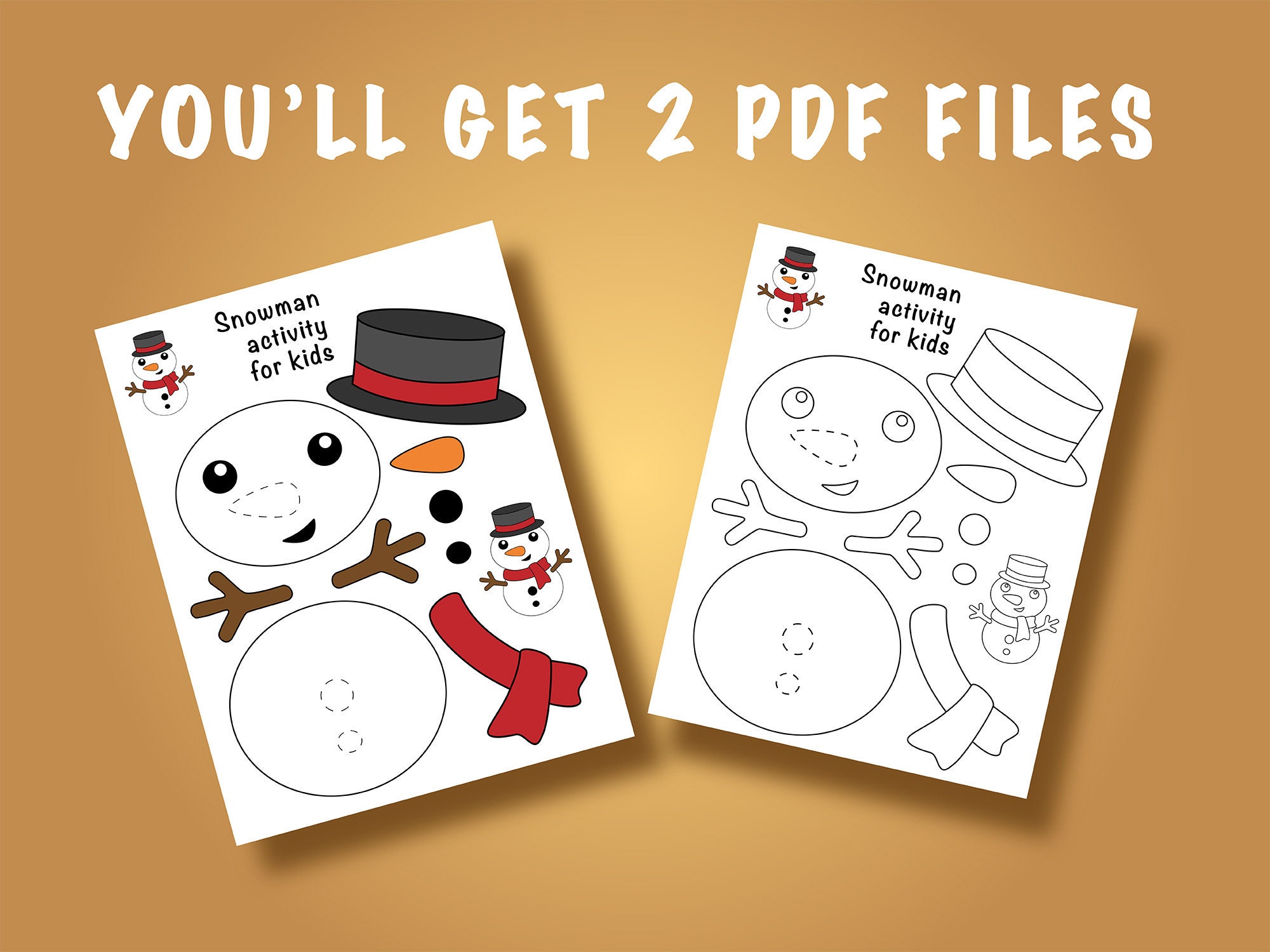 Snowman Printable Craft, Christmas Activity, Kids Cut and Glue Activity ...