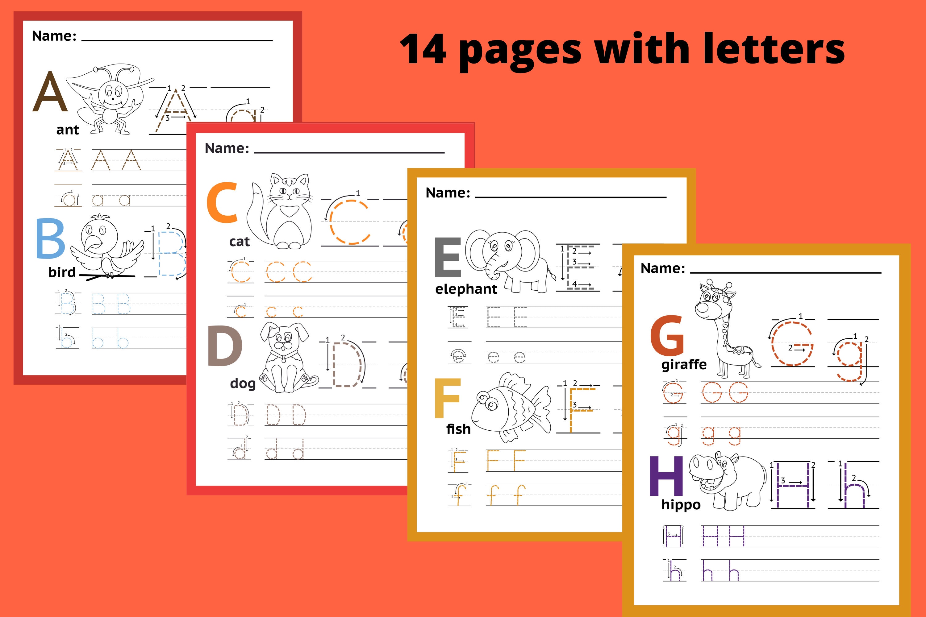 ABC Alphabet Coloring and Tracing Pages, Preschool Activity ...
