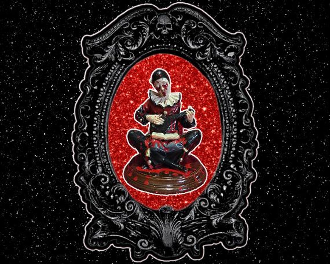 Isabel Doom - Antique Hand-painted Tearful Jester in Black With ...