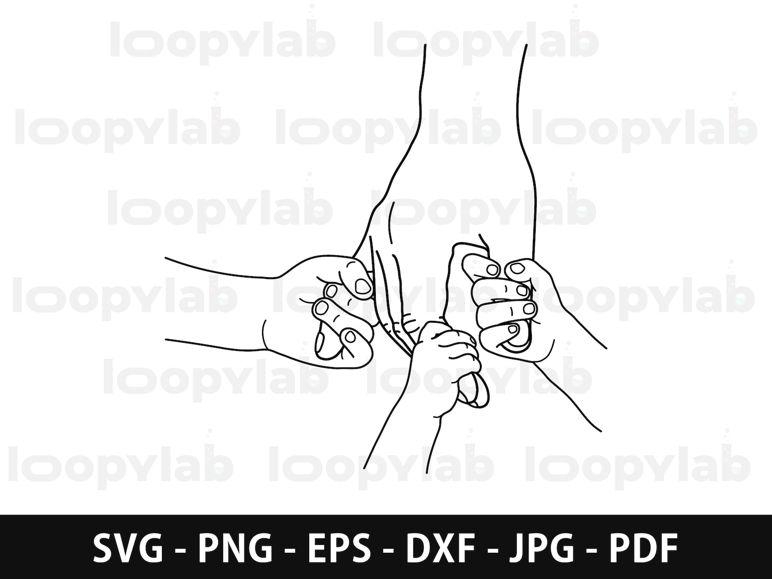 Dad Holding Three Kid's Hands Svg Fathers Day SVG - Etsy