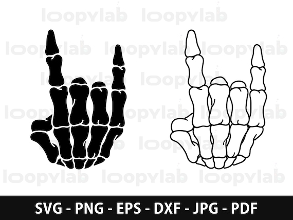 Skeleton Rock On Hand Sign