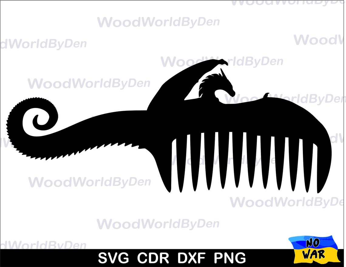 Comb Dragon Svg, Comb Svg File, Dragon Svg File, Stylized Comb Svg ...