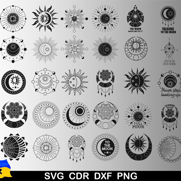 Sun and Stars Svg - Etsy
