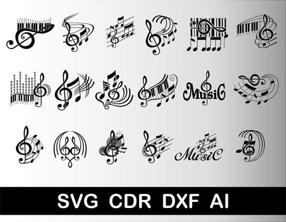 Music Svg Files Music Note Svg Treble Clef Svg Cdr Dxf Ai | Etsy