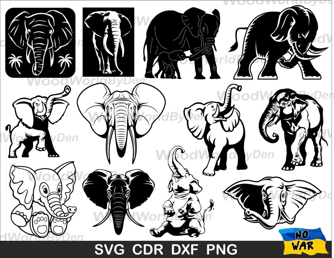 Elephant Bundle Svg, Cute Elephant Svg, Elephant Svg Files, Elephant ...