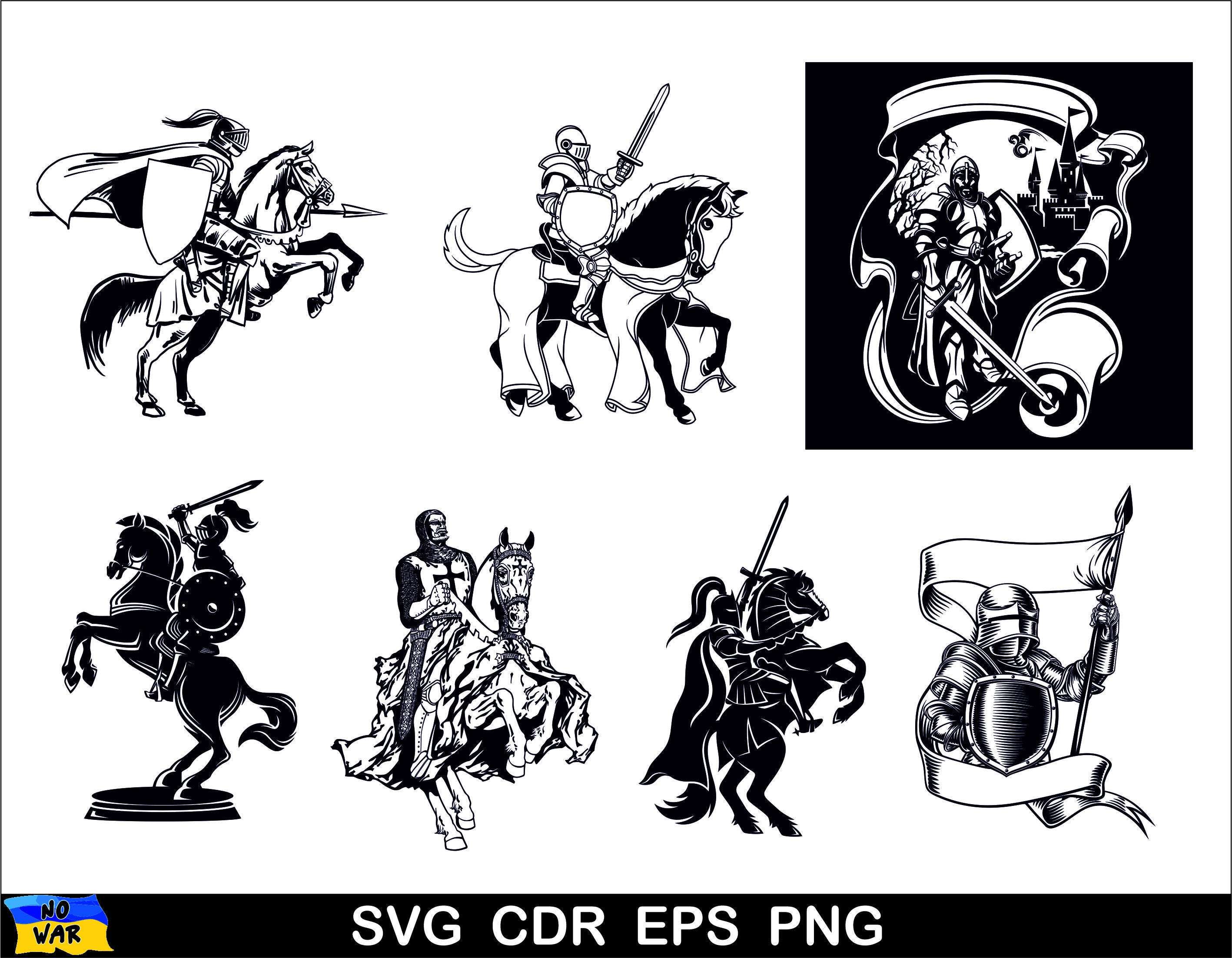 Knight Bundle Svg Knight Clip Art Knight Svg Medieval - Etsy Canada
