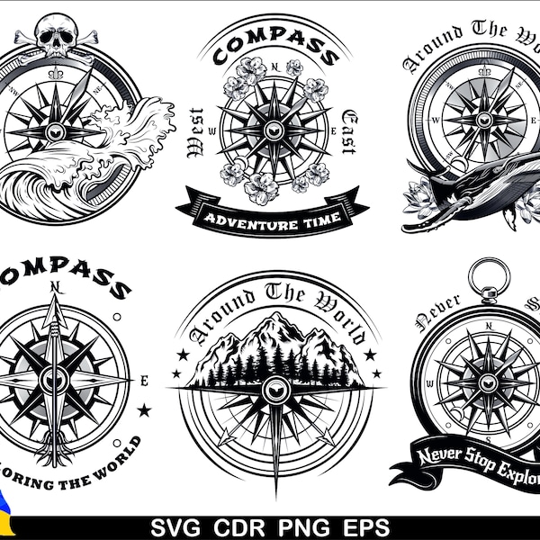Compass Svg - Etsy
