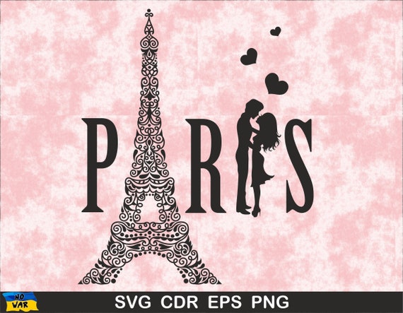 Paris Svg File Paris Vector Love Svg Eiffel Tower Svg | Etsy