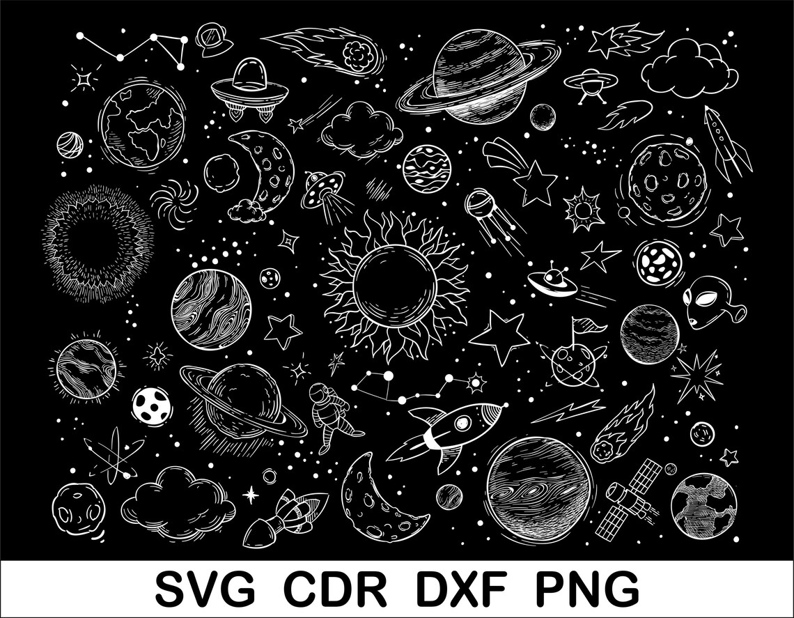 Outer Space Svg Space Svg Stars Svg File Planets Svg Solar Etsy