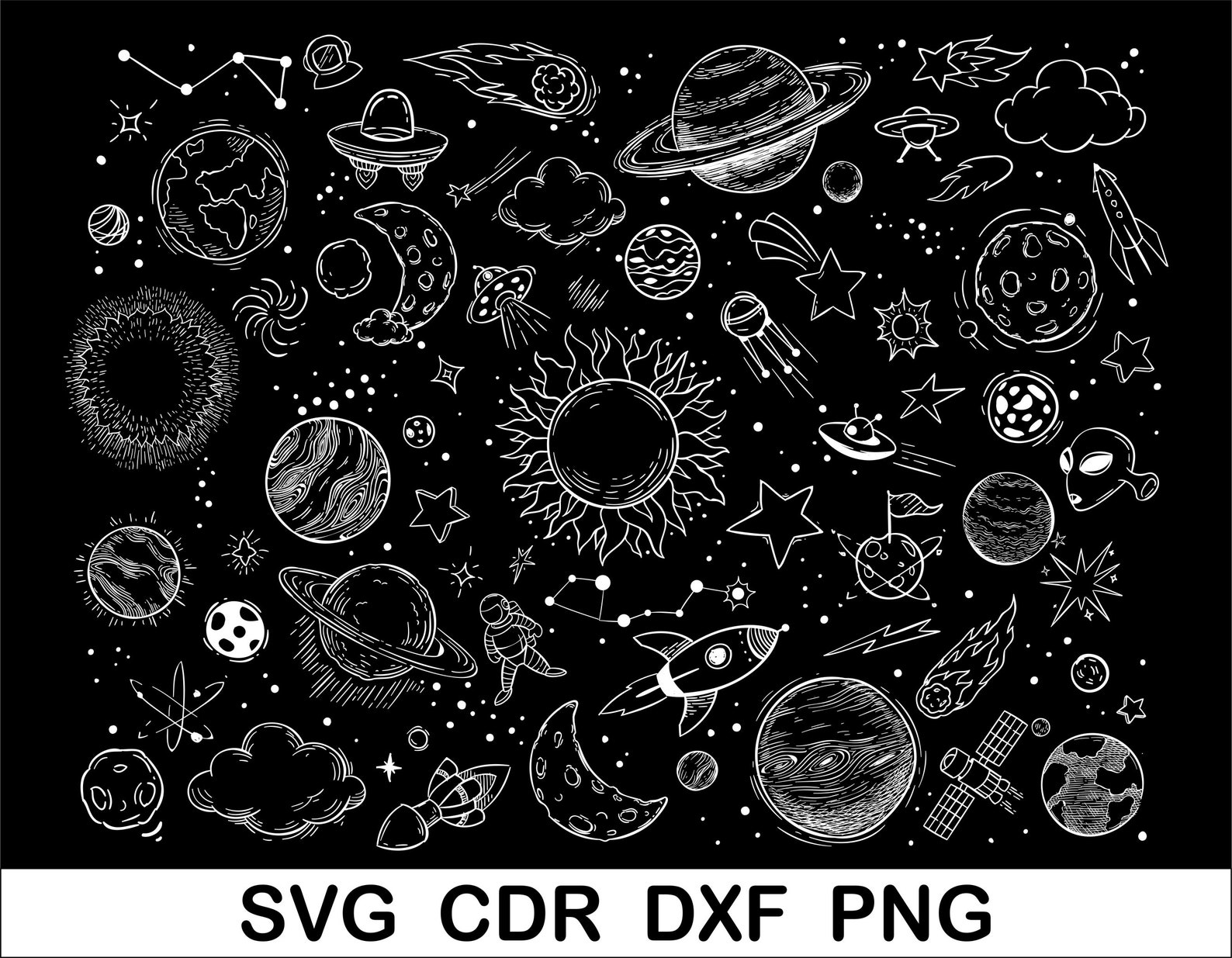 Outer Space svg Space svg Stars svg File Planets svg Solar | Etsy