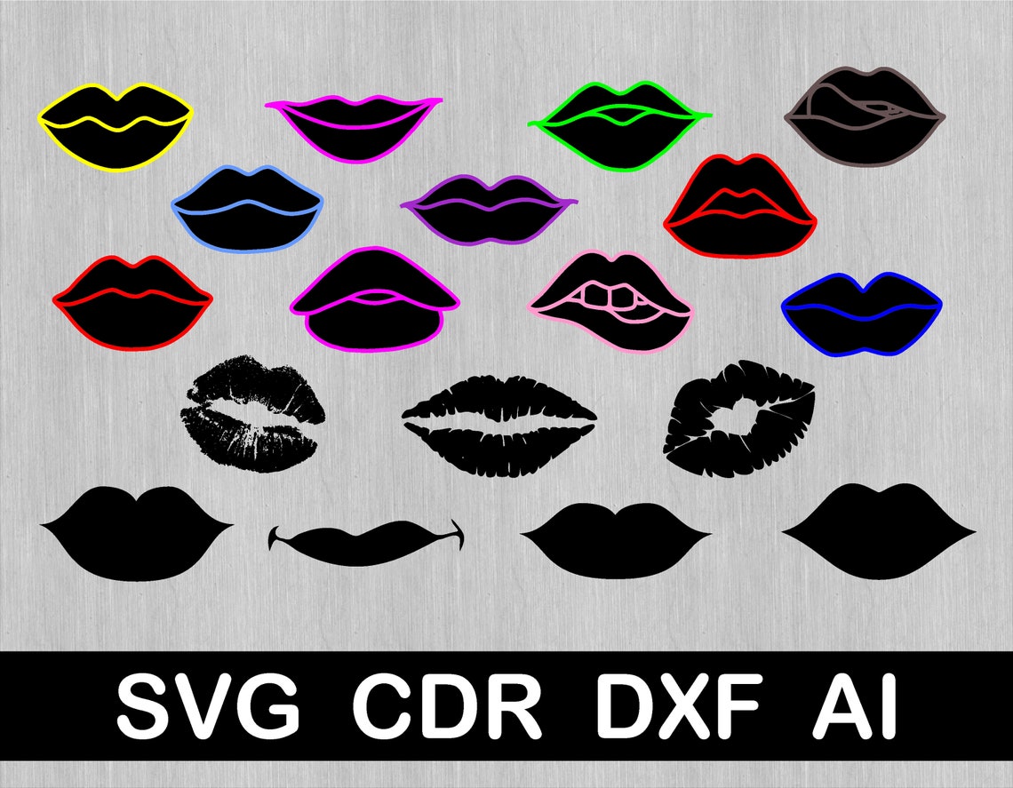 Biting Lips svg Valentines Monogram svg Red Lips svg | Etsy