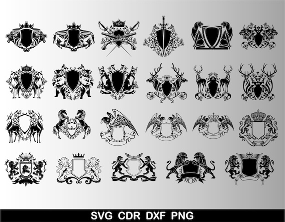 Shield Svg Bundle Shield Logo Shield Vector File Coat of - Etsy