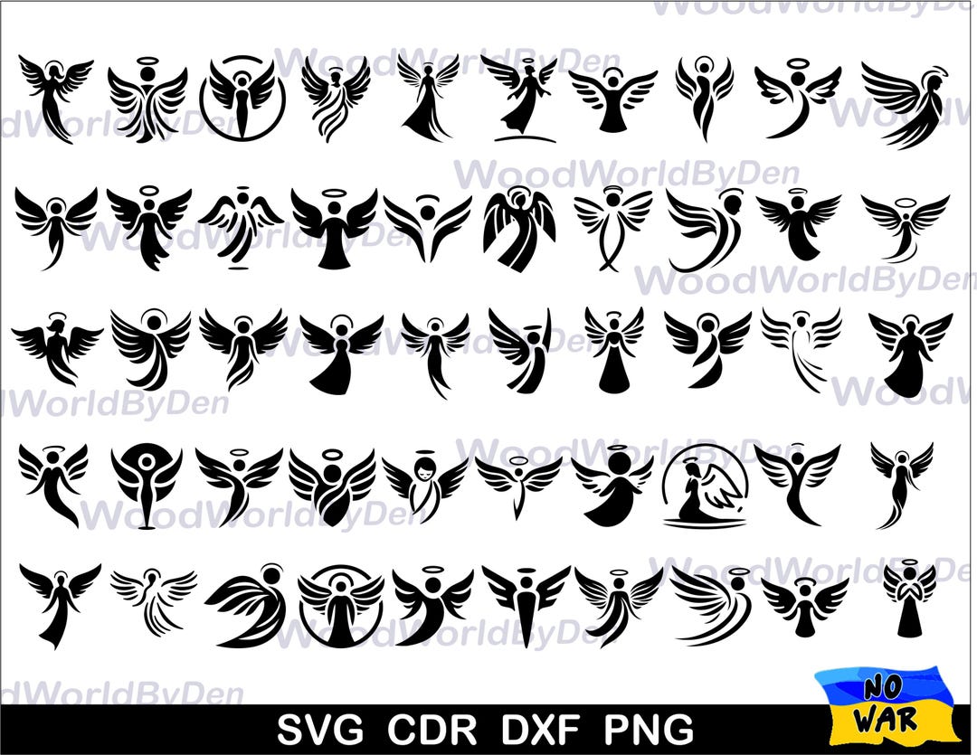 Angel Bundle Svg, Christmas Angel Svg, Angel Wings Svg, Praying Angel ...