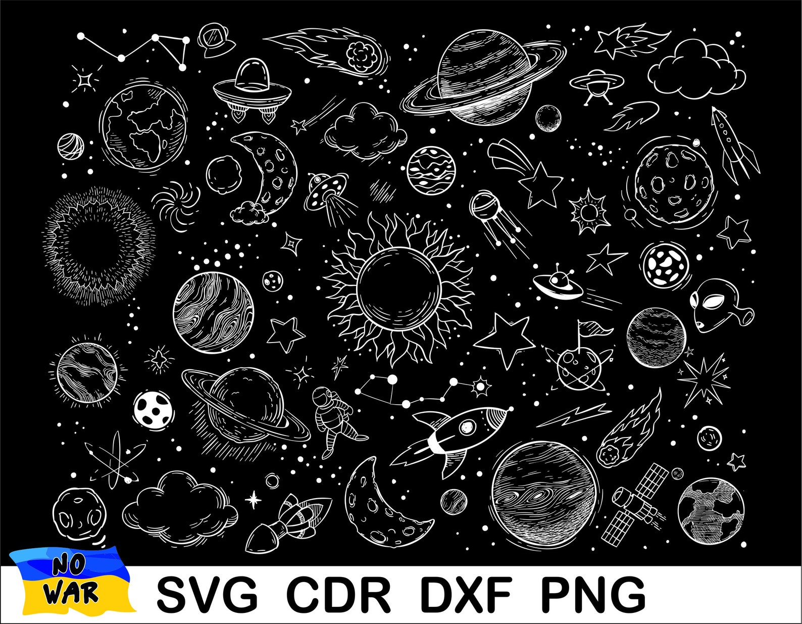 Outer Space Svg Space Svg Stars Svg File Planets Svg Solar - Etsy