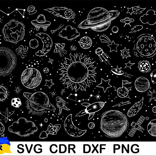 Solar System Svg Planet Svg Bundle Outer Space Svg Dxf - Etsy UK