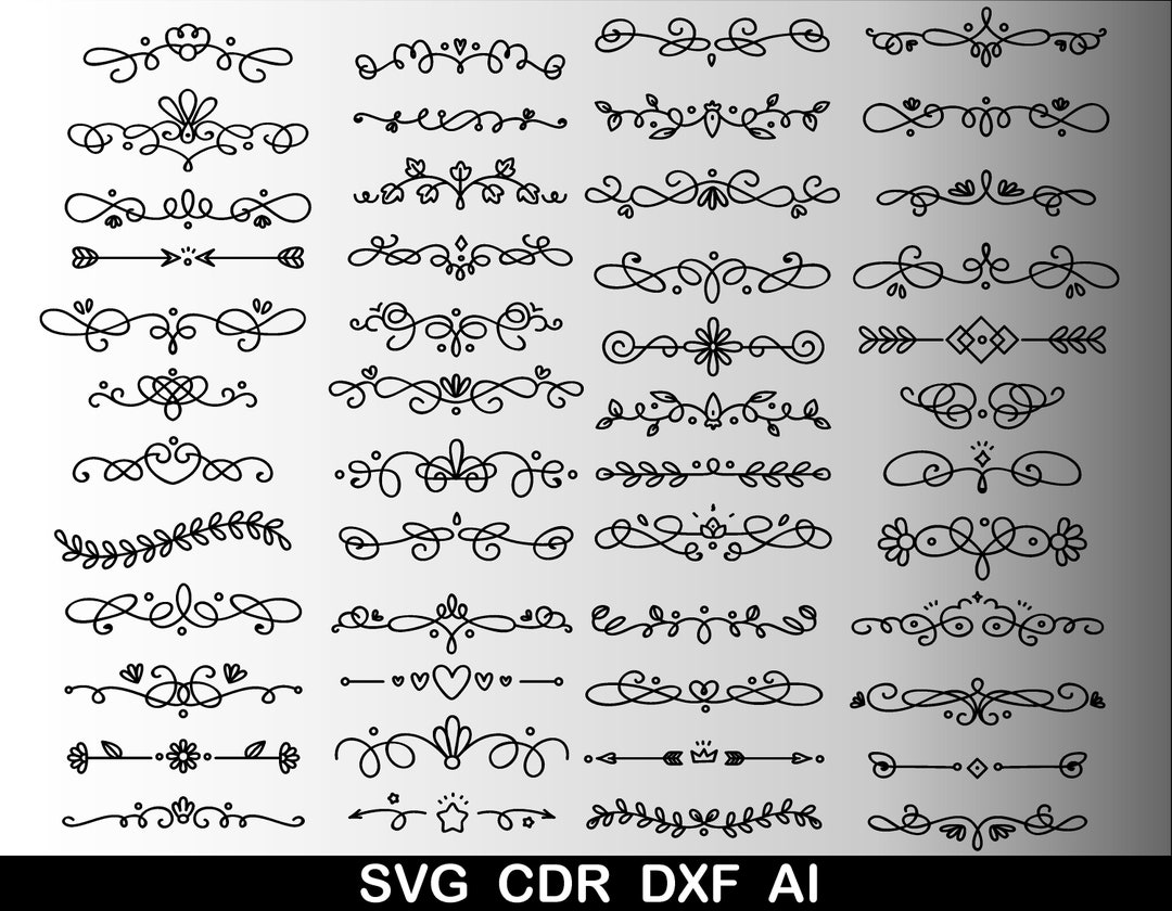 Divider Svg, Dividers Bundle Svg, Divider Clipart Svg, Swirls Svg ...