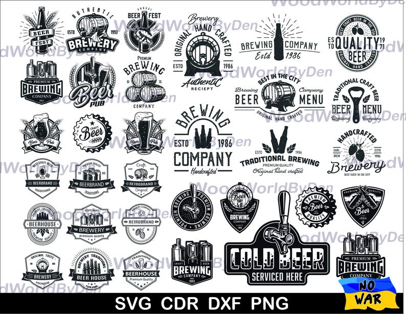 Beer Brewery Logo Bundle | Vintage Pub Badges and Craft Beer Clipart ...