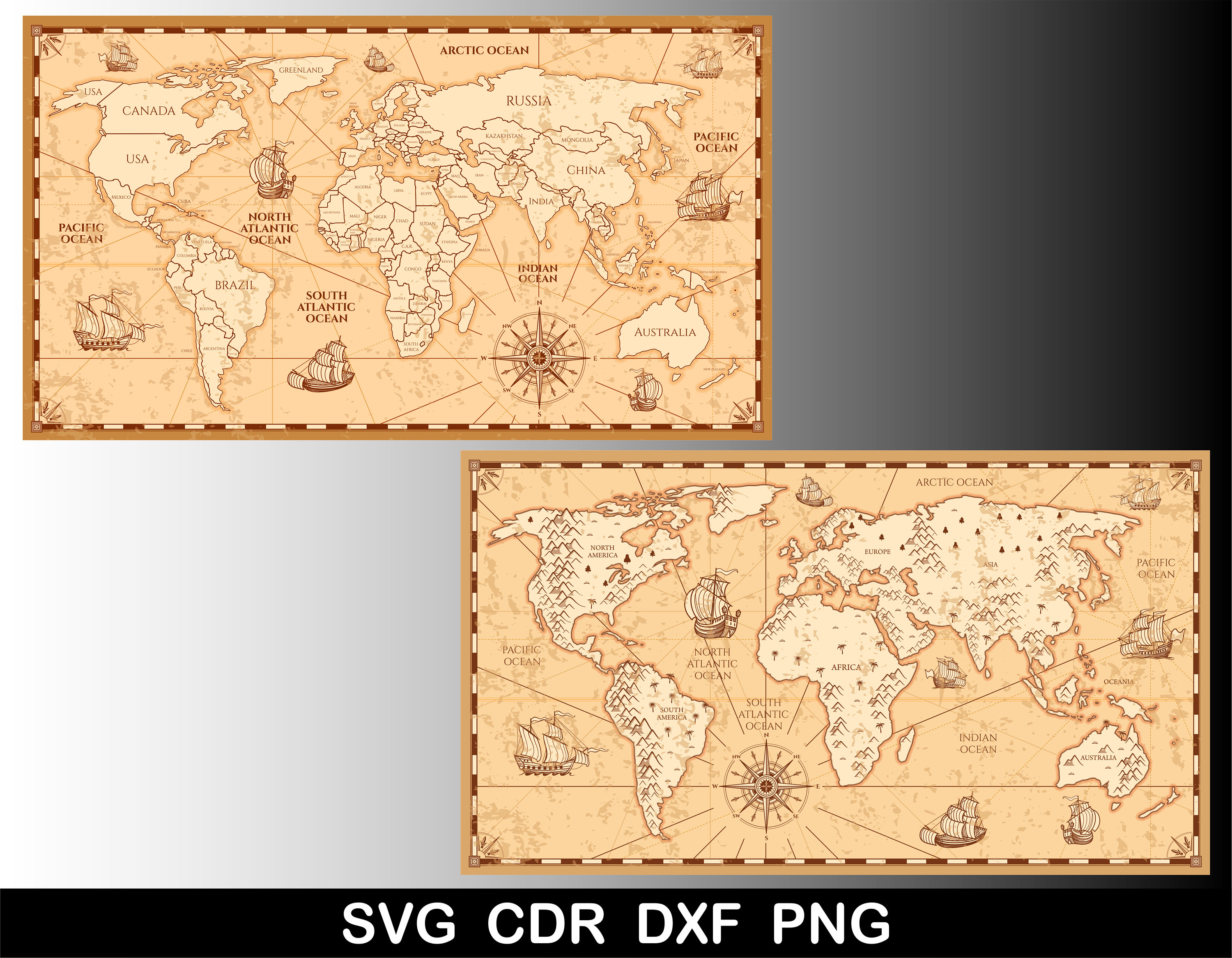 World Map Svg Svg World Map Pirate Map Svg Travel Svg - Etsy Canada