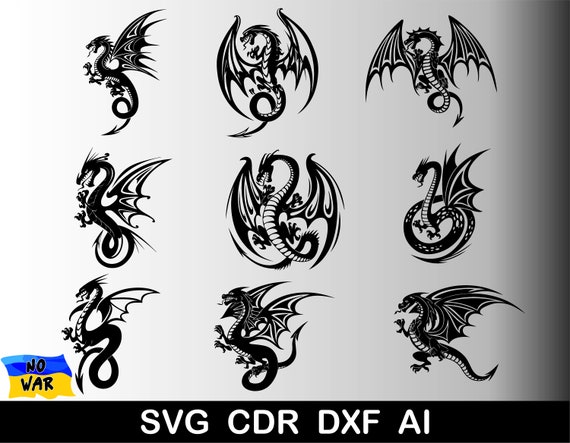 Dragon Svg File Tatu Dragon Dragons Cricut Dragon - Etsy