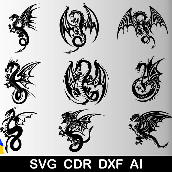 Dragon Svg File - Etsy