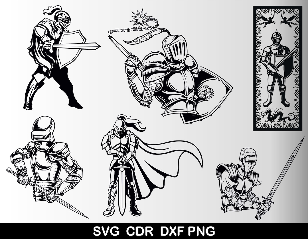 Knight Bundle Svg, Knight Clip Art, Knight Svg, Medieval Silhouette ...