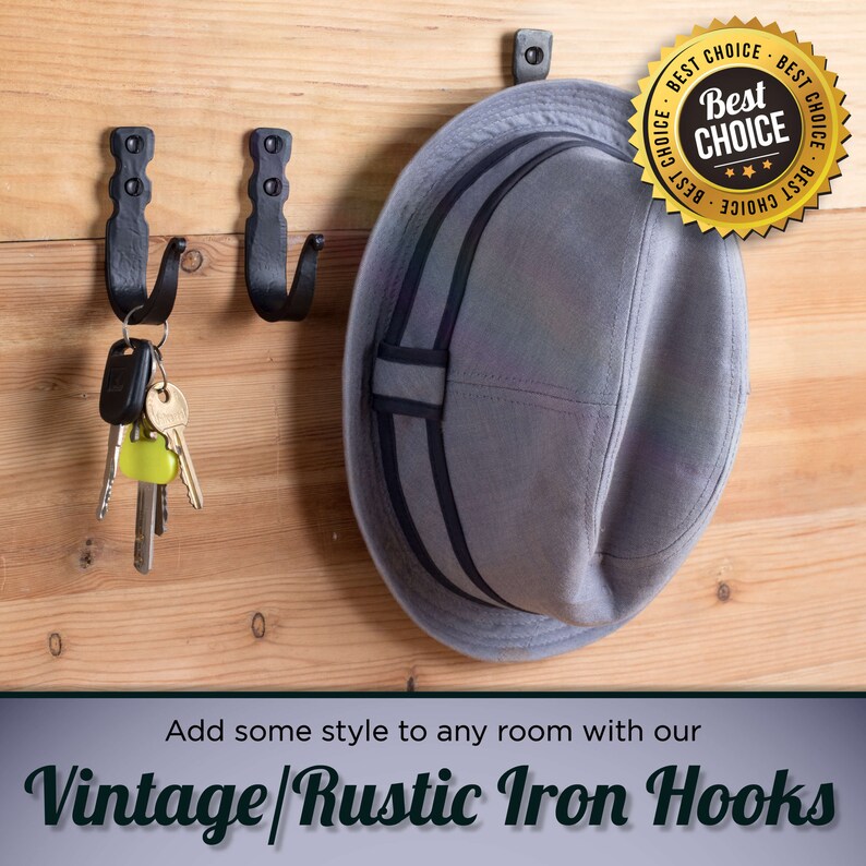Basic Decorative Wrought Iron Wall Hooks by Stur-de - Etsy