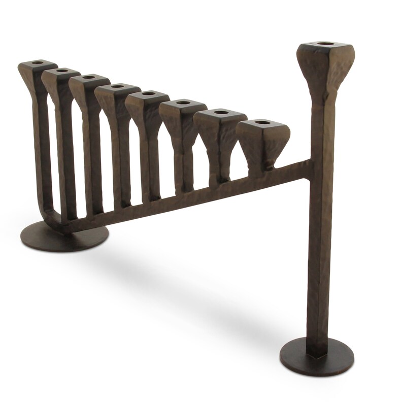 9 Candle Handmade Iron Chanukah Menorah 2 Bases Design by - Etsy