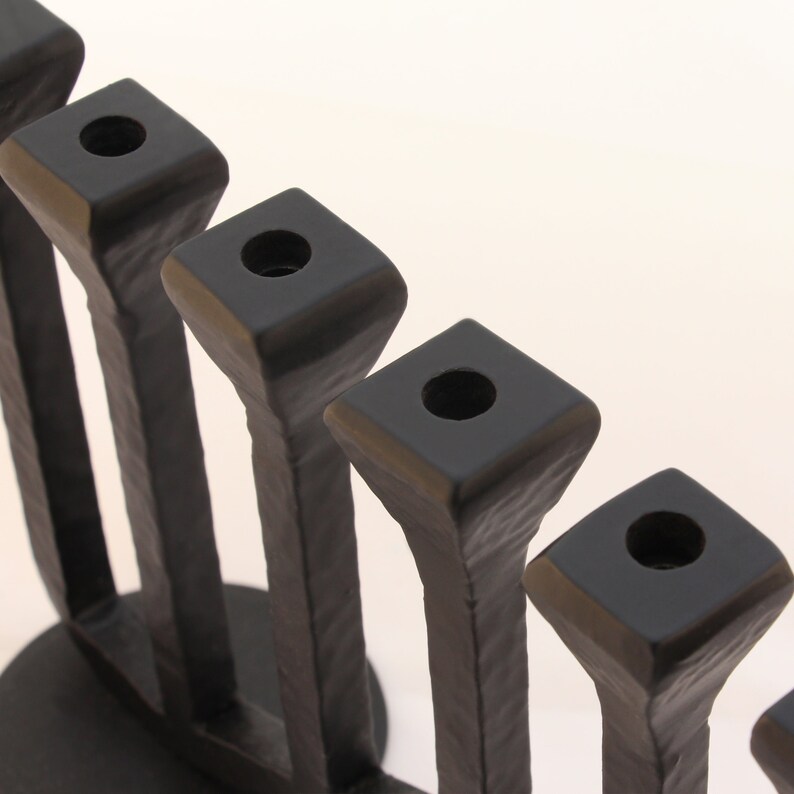 9 Candle Handmade Iron Chanukah Menorah 2 Bases Design by - Etsy